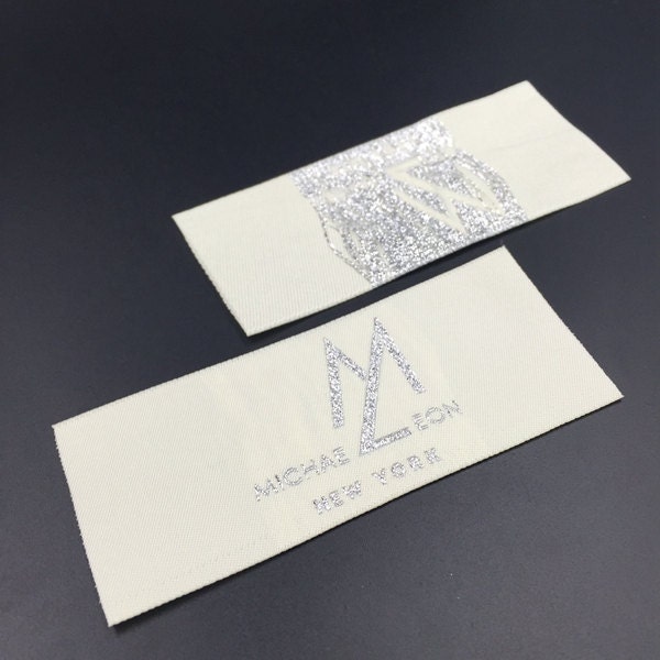 1000 pcs Custom silver cloth label silver metallic cloth | Etsy