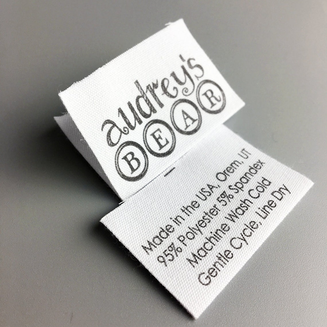 FOLD OVER Cotton Fabric Labels Custom Labels Personalized | Etsy