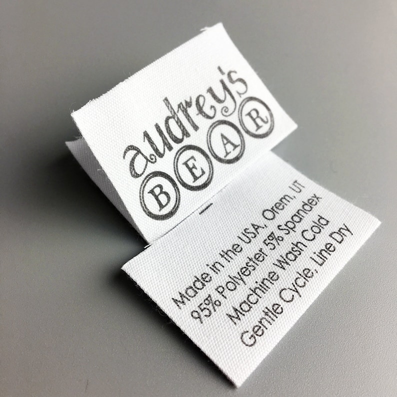 FOLD OVER Cotton Fabric Labels Custom Labels Personalized | Etsy