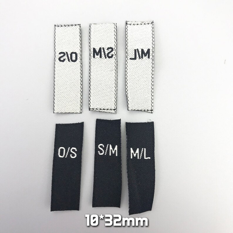 100 Woven Size Labels Clothing Size Tags Printed Satin Size | Etsy