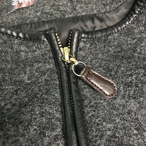 100 Leather Zipper Pull, Embossed Logo Leather Zipper Pull, Leather ...
