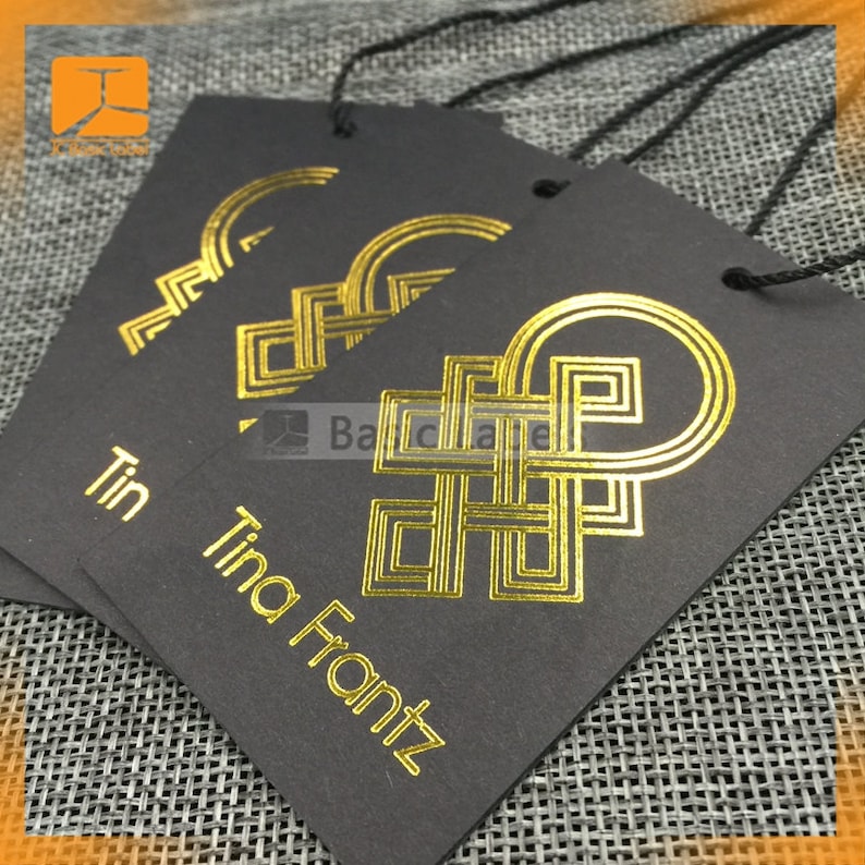 1000 Gold Foil Hang Tags, Gold Foil Favor Tags, Custom Gift Tags, Gold ...