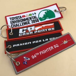 50 Custom Flight Key Chain, Flight Embroidery Key Chain, Embroidery ...