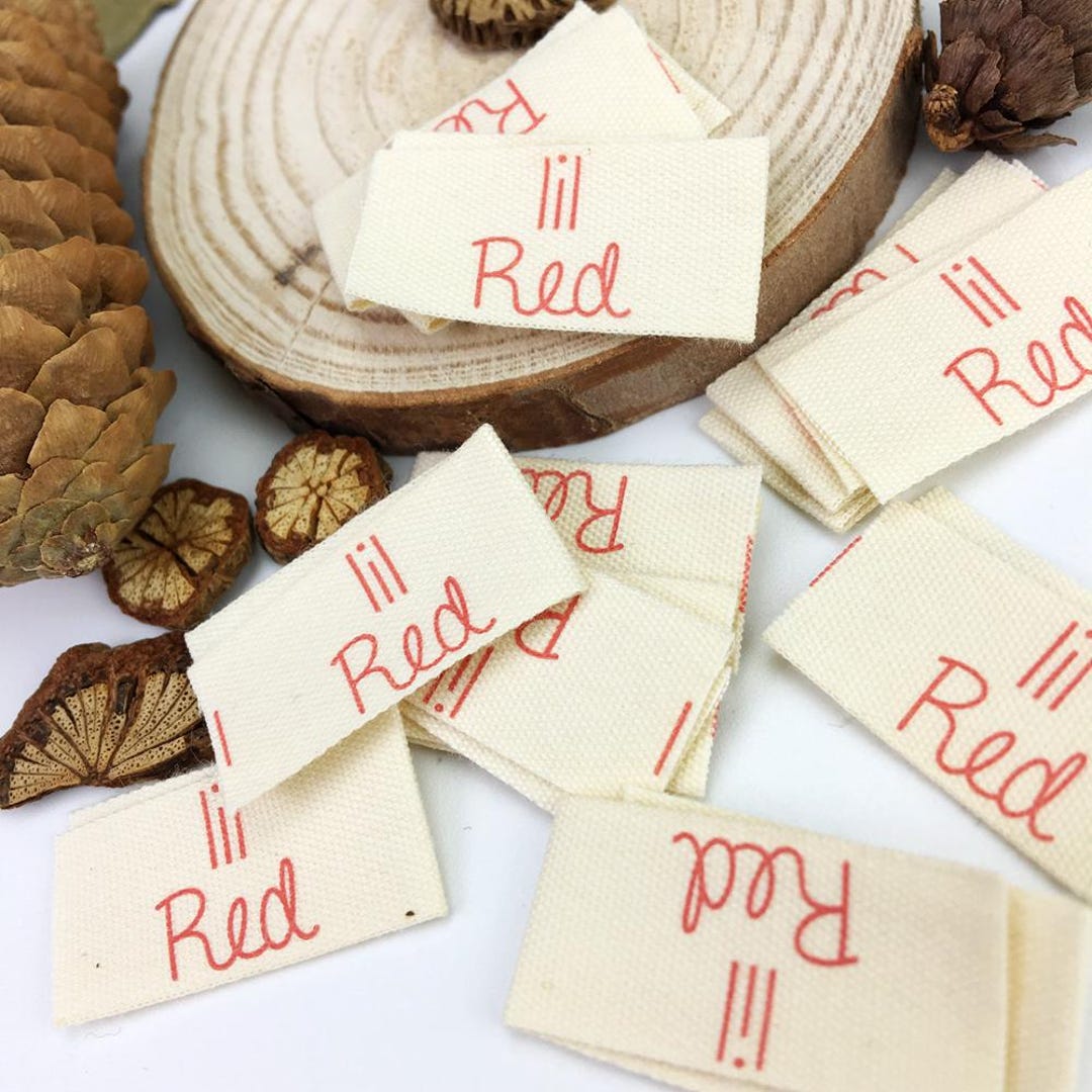 100 Cotton Printed Labels, Clothing Labels, Garment Label, Custom ...