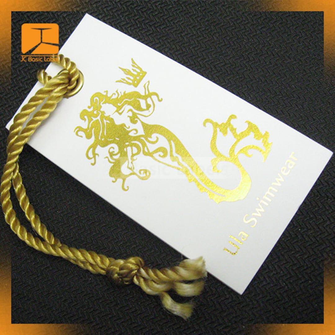 1000 Gold Foil Hang Tags, Gold Foil Favor Tags, Custom Gift Tags, Gold ...