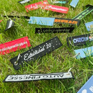 50 Embroidery Flight Tag, Personalized Gift, Key Ring, Custom Keychain ...