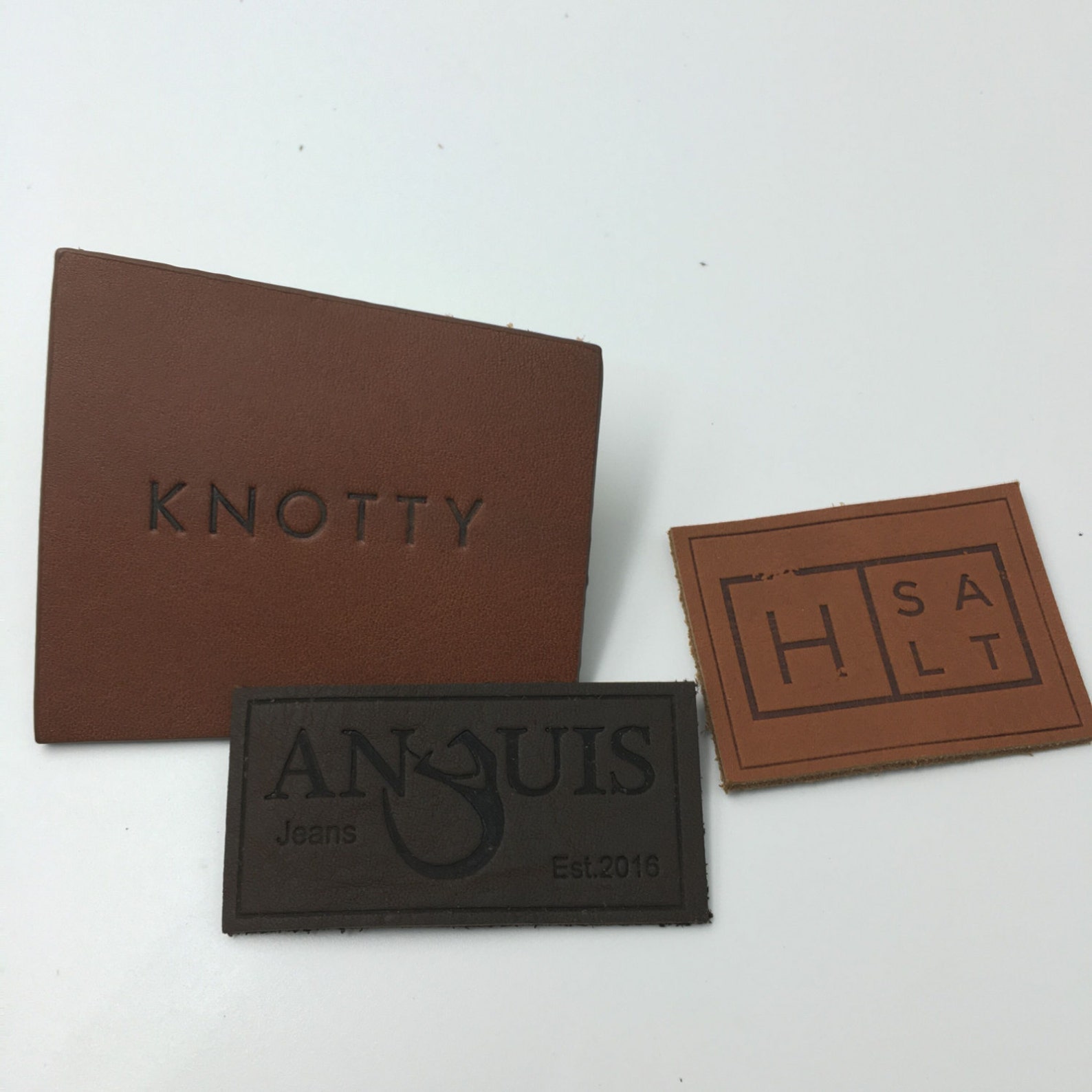 50 Genuine Leather Patch Thick Leather With Metal Logo Real - Etsy