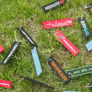 50 Embroidery Flight Tag, Personalized Gift, Key Ring, Custom Keychain ...