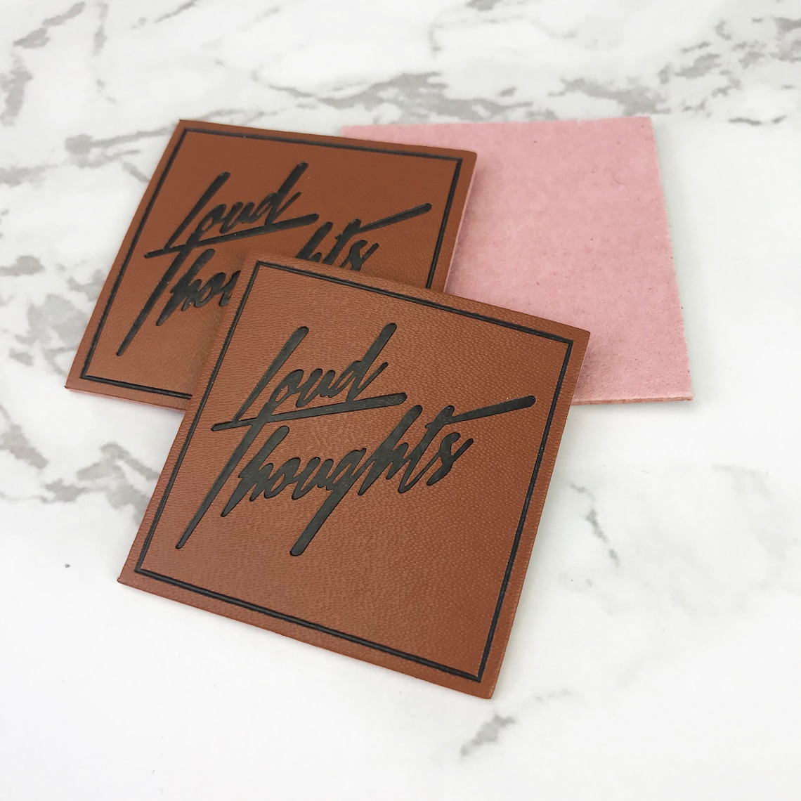 200pcs Custom Embossed Logo Black Leather Label, Embossed Logo Black ...