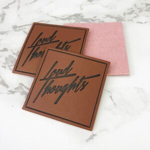 300pcs Personalized Leather Label Custom LOGO Patch PU Leather Stamped ...