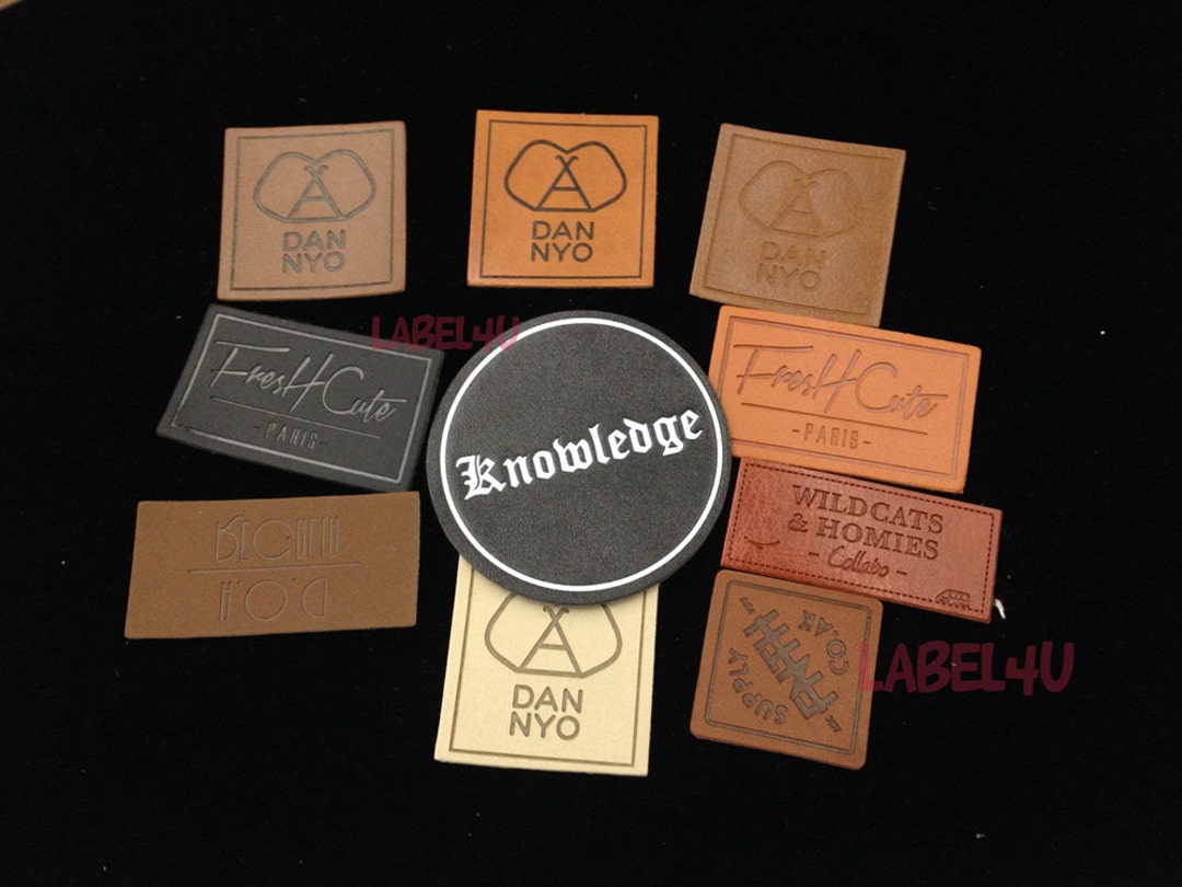 50pcs Leather Patches, Custom Embossed Leather Patch, Pu Leather ...