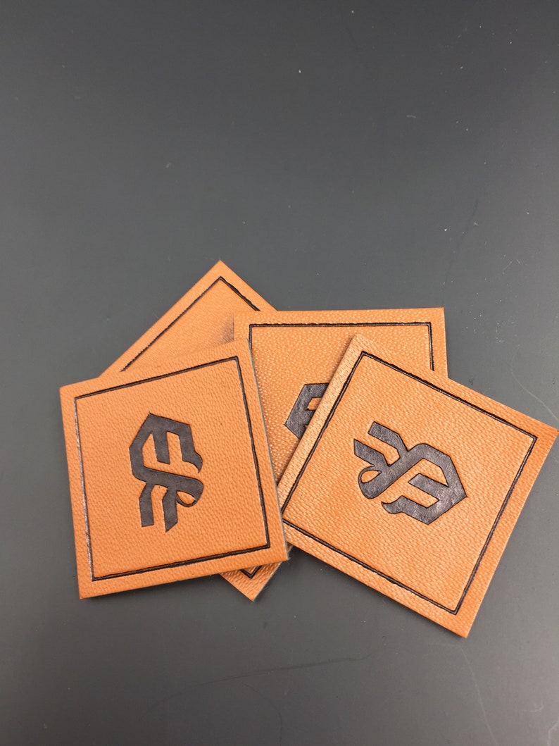 200pcs Custom Embossed Logo Black Leather Label, Embossed Logo Black ...