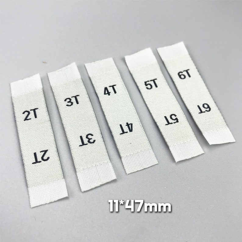100 Woven Size Labels Clothing Size Tags Printed Satin Size | Etsy