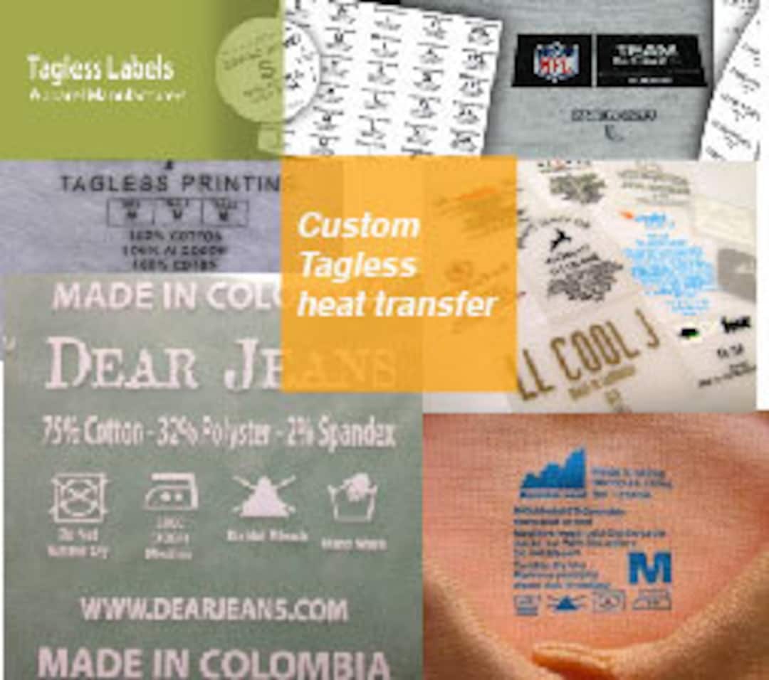 250 Heat Transfers Labels, Waterproof Labels, Iron on Labels ,TAGLESS Transfer Labels 1 Color - Etsy