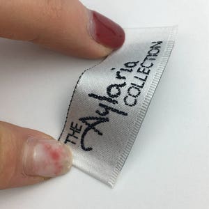 100 Satin Woven Labels , Woven Satin Labels , Clothing Woven Label ...