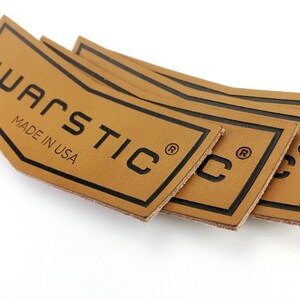 50pcs True Genuine Leather Labels With Name or Text Embossed, Custom ...