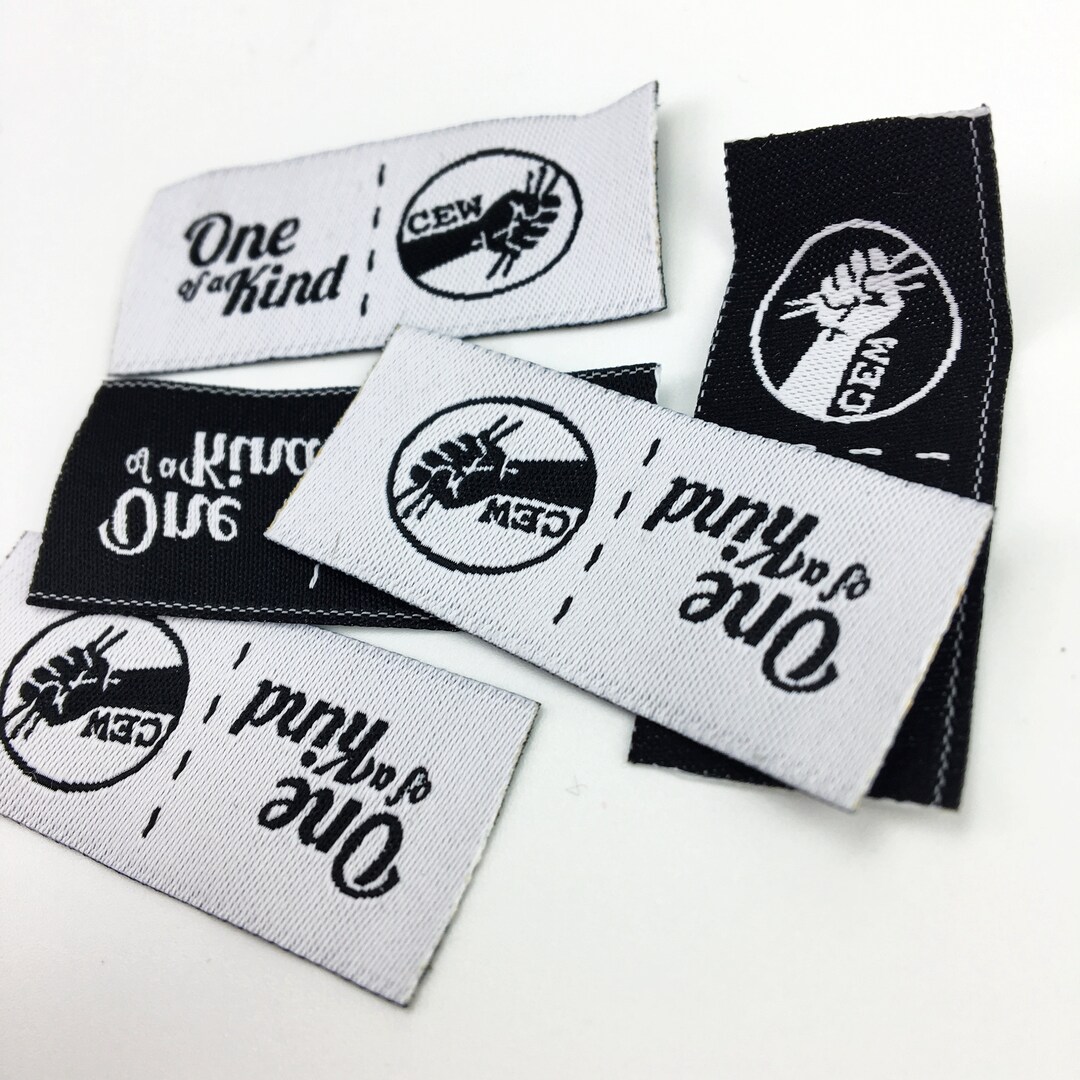 600 Sew-in Woven Label-up to 8 Color, HD Woven Clothing Labels ...