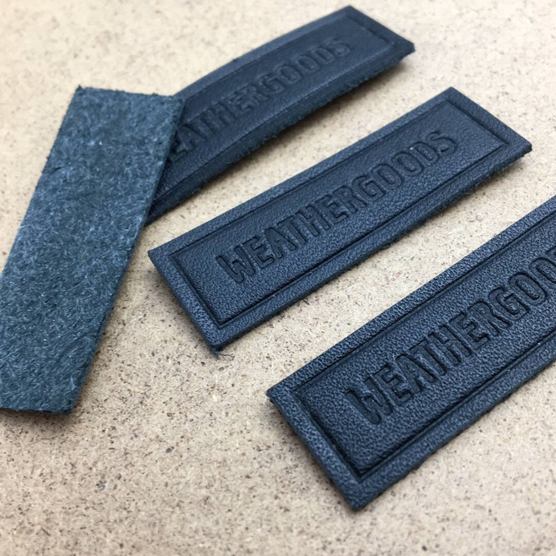 50 Genuine Leather Patch , Thick Leather With Metal Logo, Real Leather ...
