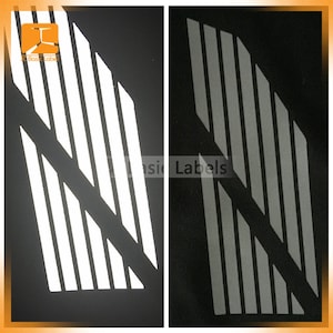 250 Custom Reflective Heat Transfer Label, Silver Reflective Ink Heat ...