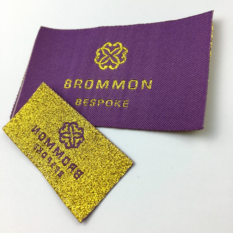 500 Pcs Custom Gold Clothing Label, Gold Metallic Clothing Label, Woven ...