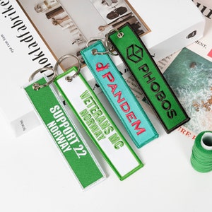 Custom Flight Tags, Custom Key Tags. Embroidered Key Chains ...