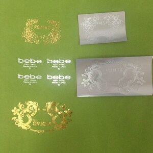 150 Custom Gold Foil Heat Transfer Label, Silver Foil Heat Transfer ...