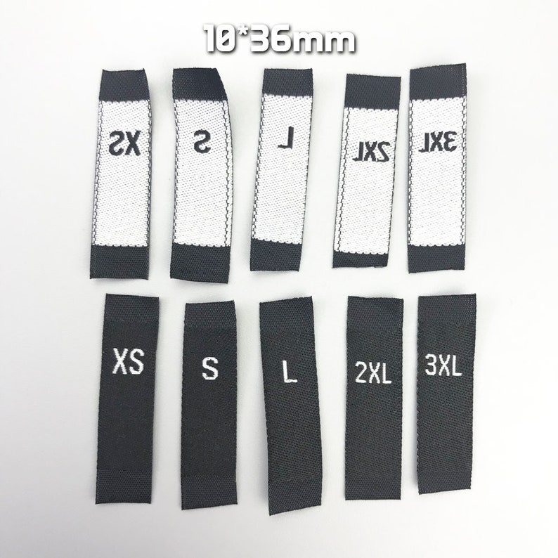 100 Woven Size Labels Clothing Size Tags Printed Satin Size - Etsy