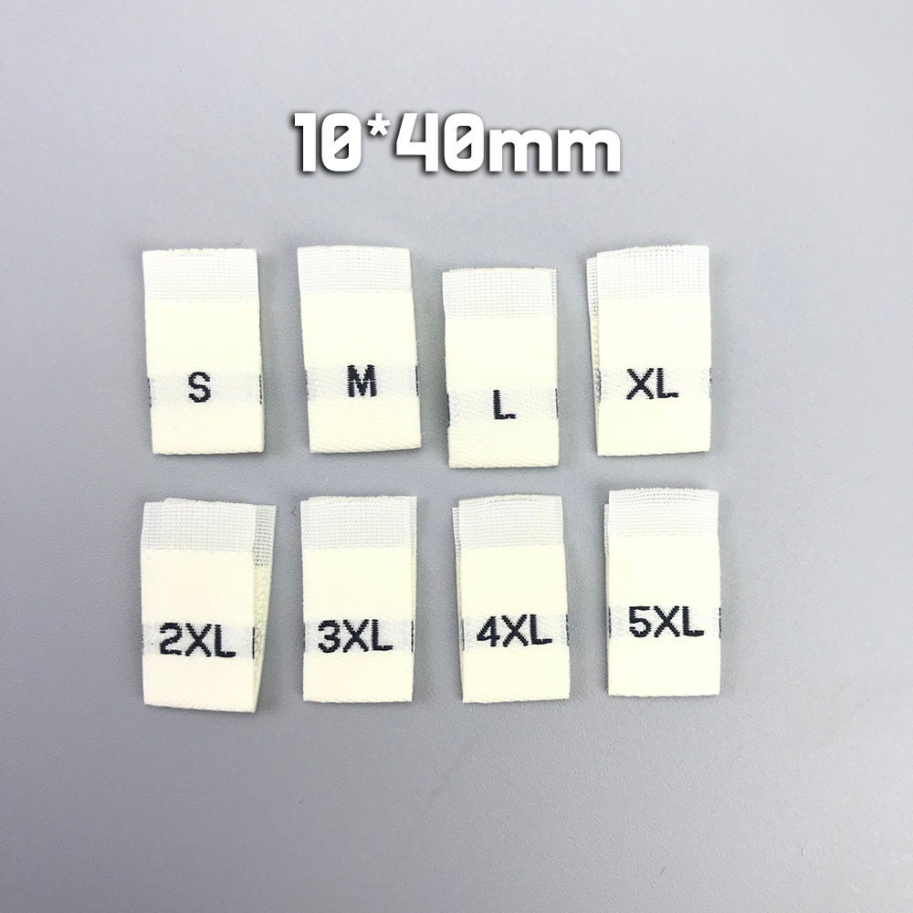 100 Clothing Size Tags Woven Size Tabs Woven Tags Pips | Etsy