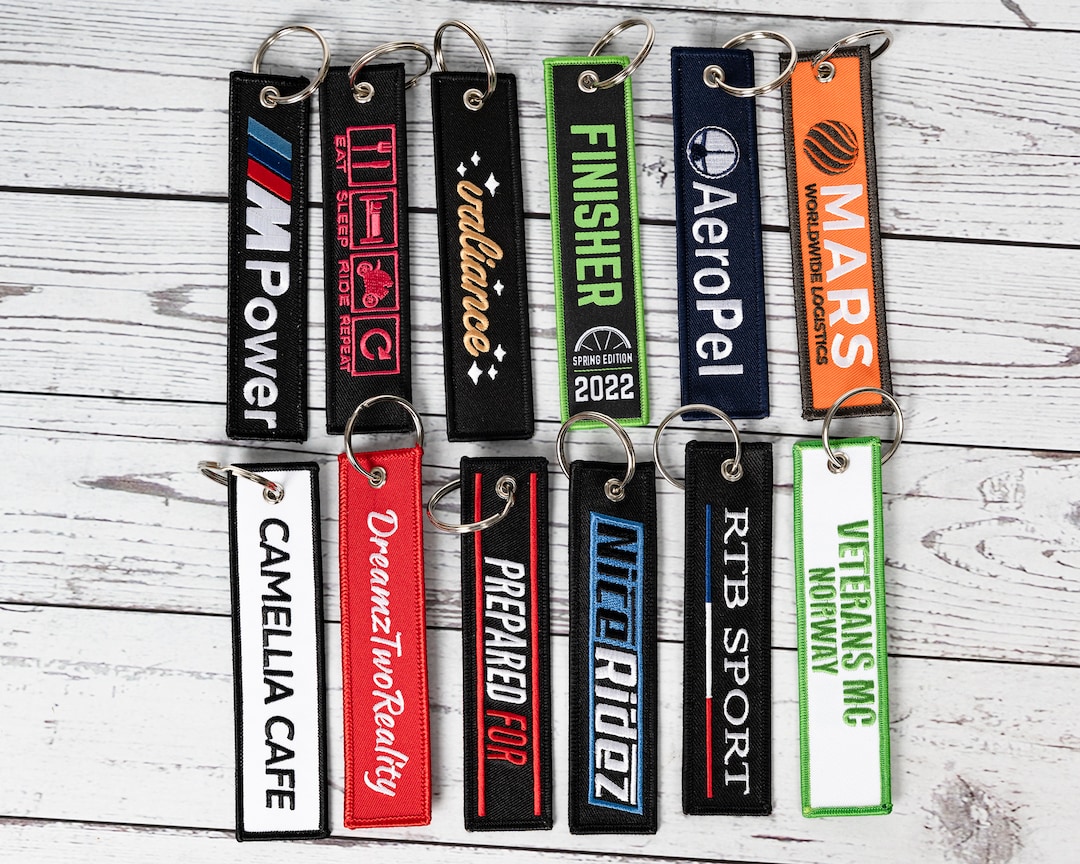 Custom Flight Tags, Custom Key Tags. Embroidered Key Chains ...
