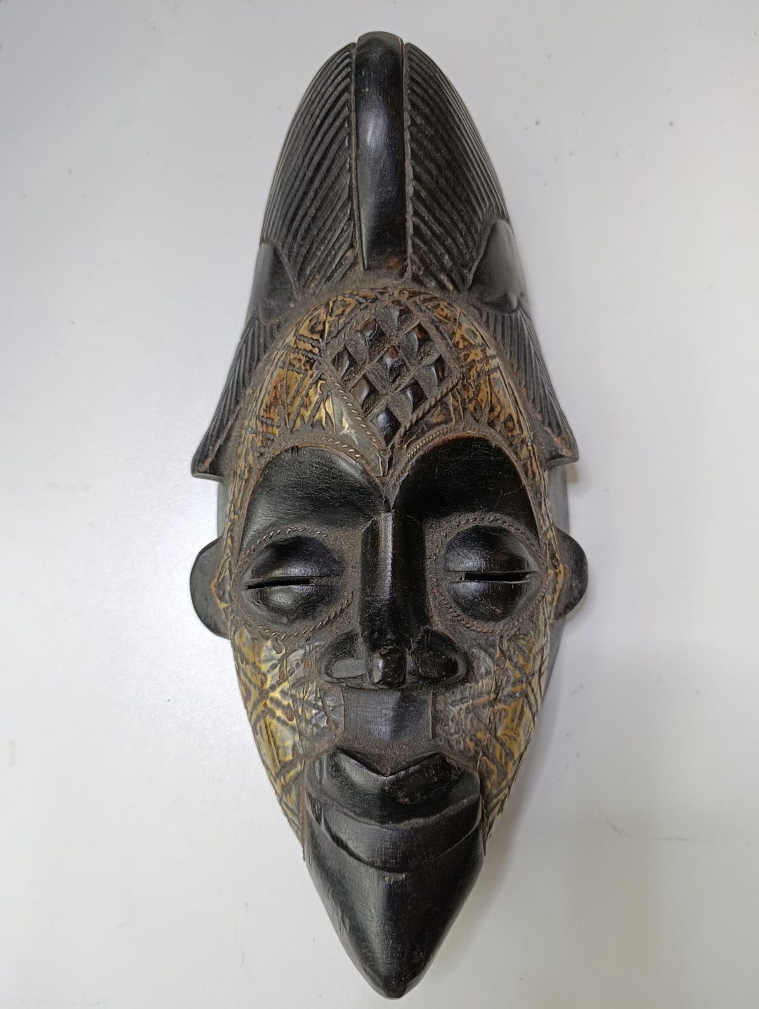 Punu Tribe Wood/bronze Mask From Gabon - Etsy