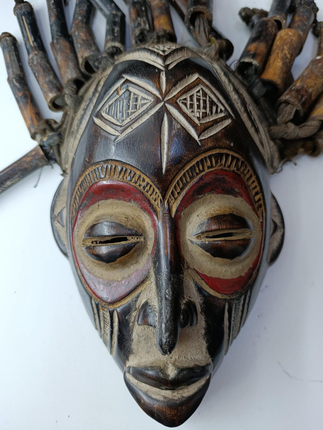 African Angolan Choukwe Tribe Wood and Bamboo Mask - Etsy