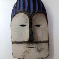 African Nsalaku Horn Mask, African Tribal Mask, African Art Wall Mask ...