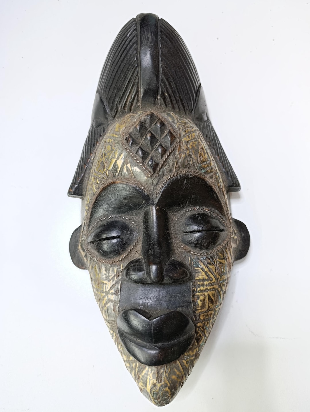 Punu Tribe Wood/bronze Mask From Gabon - Etsy
