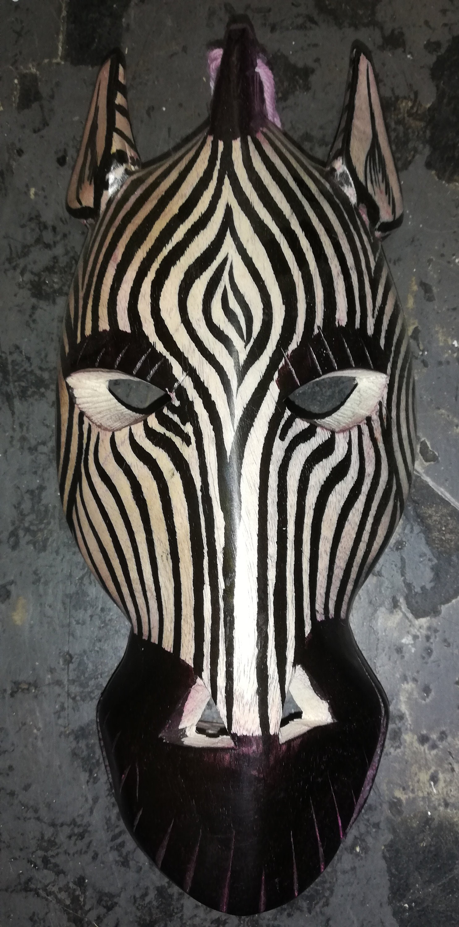 African Zebra Wooden Mask - Etsy