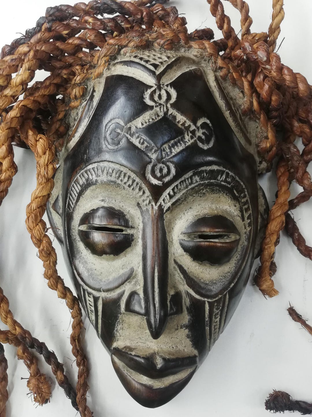 African Angolan Choukwe Tribe Wood and Rope Mask - Etsy