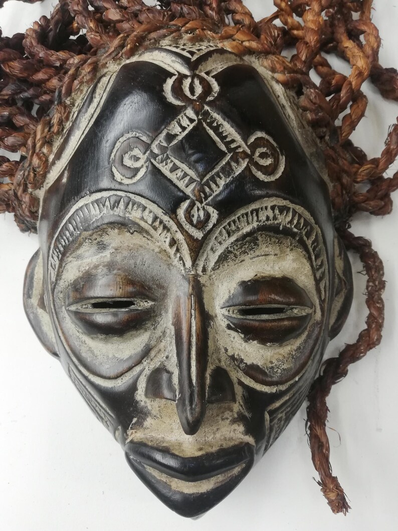 African Angolan Choukwe Tribe Wood and Rope Mask - Etsy