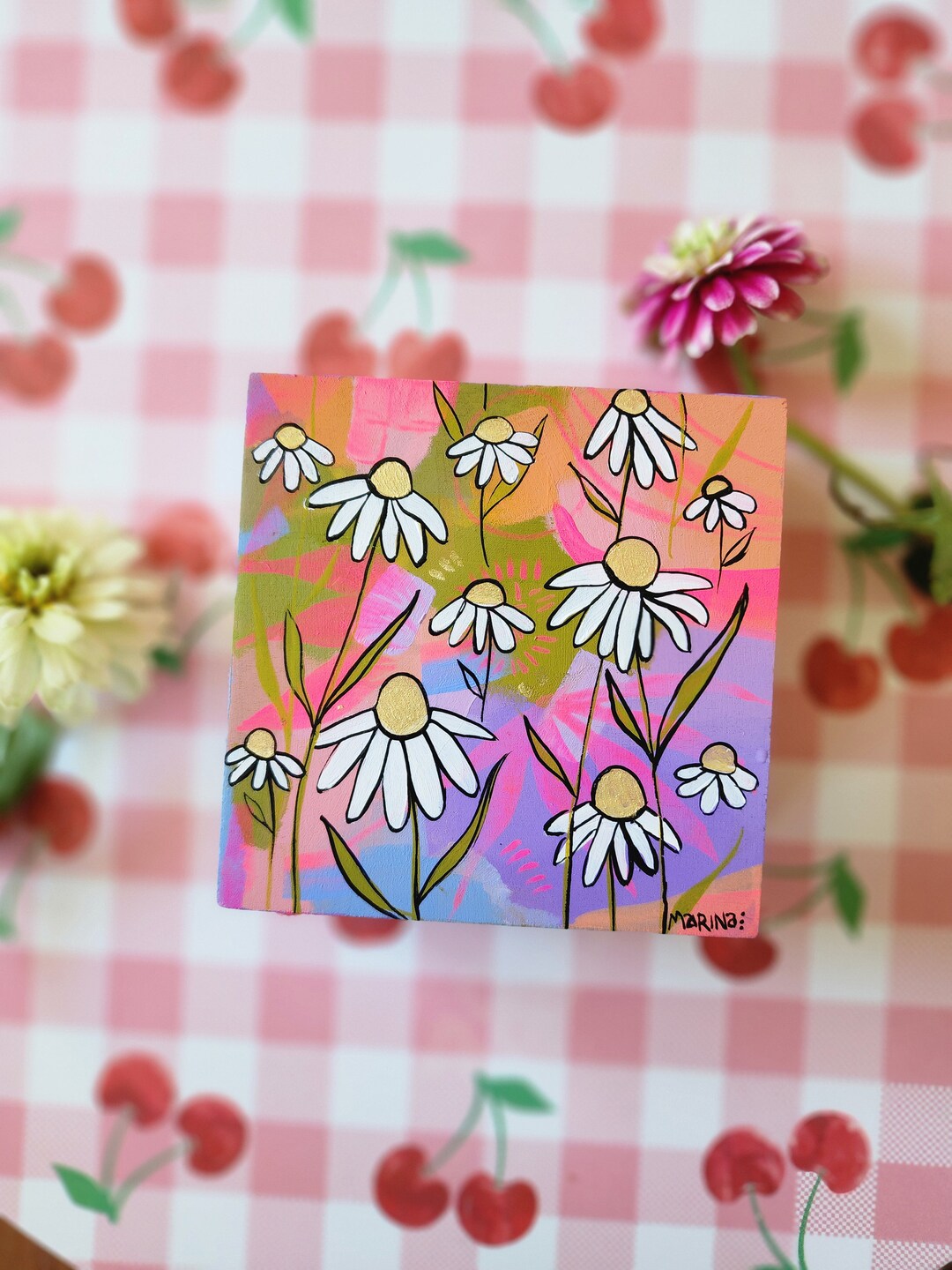 Posies Original Floral Painting Wildflower Small Artwork Gift Idea ...