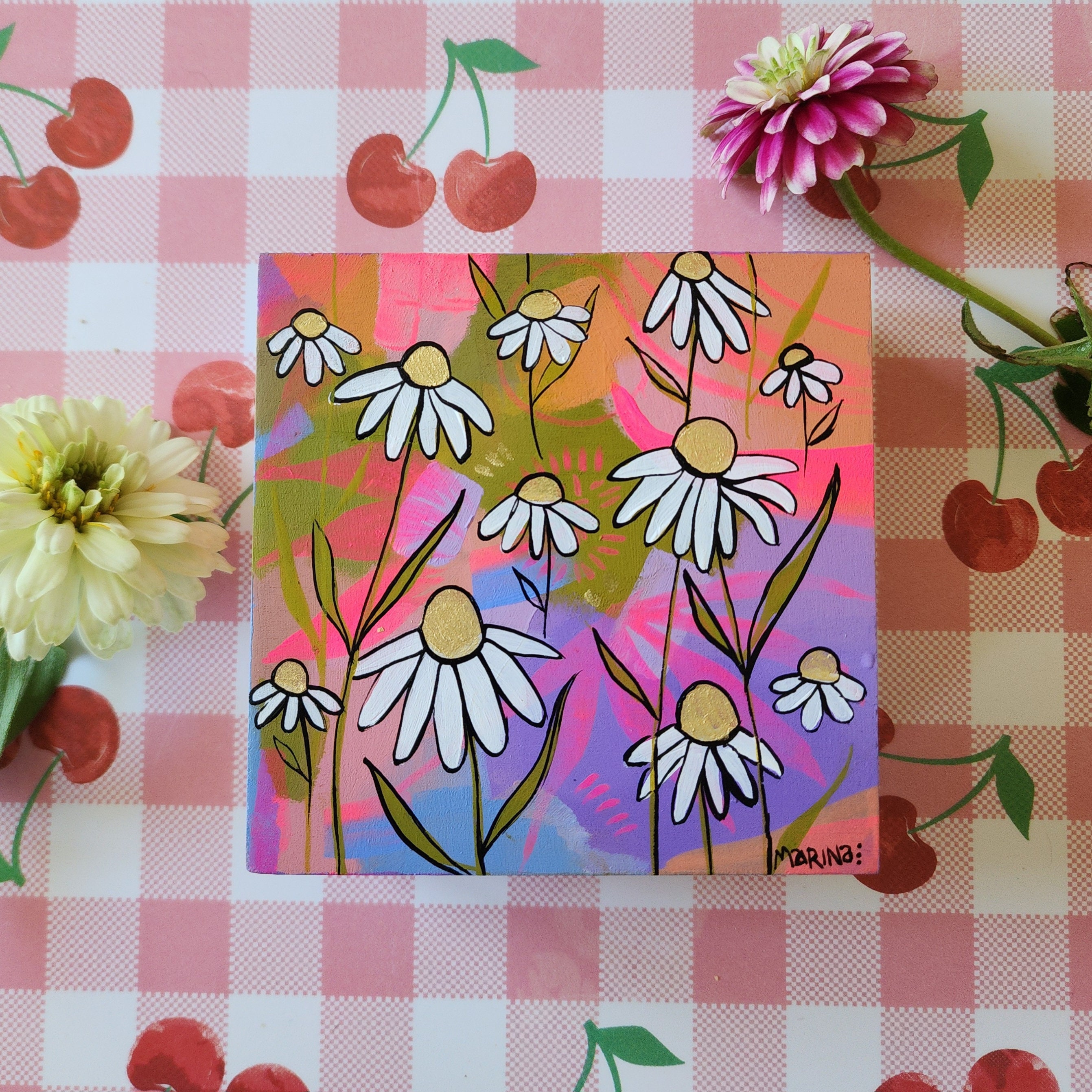 Posies Original Floral Painting Wildflower Small Artwork Gift Idea ...