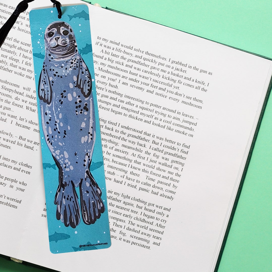 Seal Bookmark Laminated Handmade | 2x8 | Tassel | Ocean | Sealife ...