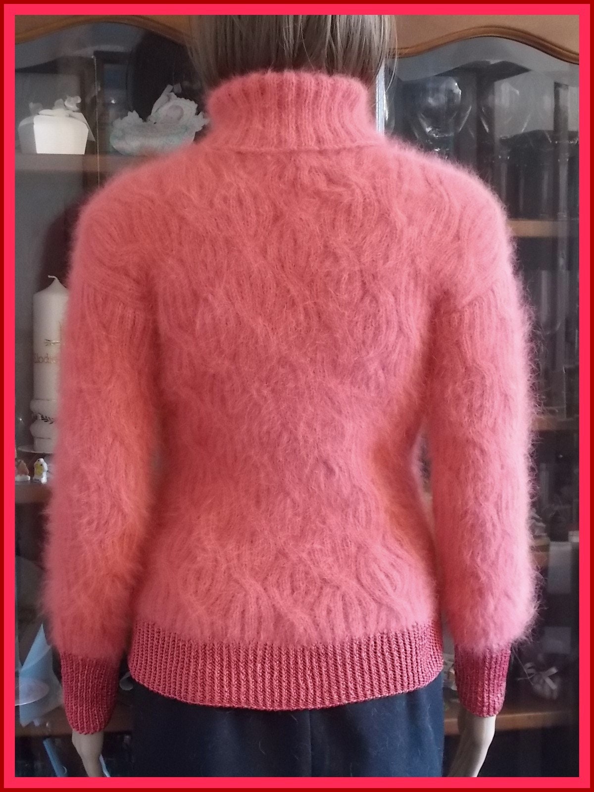 Women's Sweater 100% Angora Model BELA by ANNY BLATT Color Pink Passion ...
