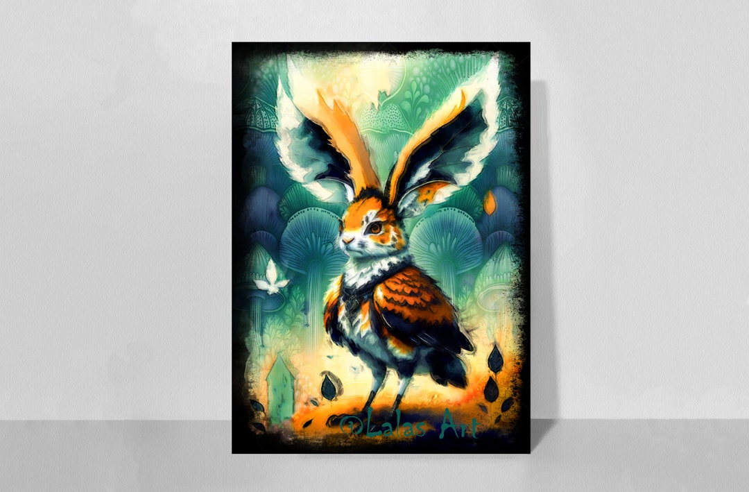 Vintage Style Art - Wolpertinger - German Folklore - Mystical Creature ...
