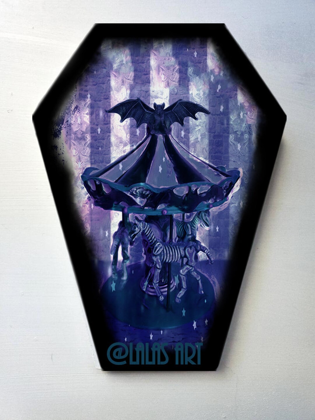 Creepy Carousel - Skeleton Horse - Circus 1900 - Bat - Coffin Shaped ...