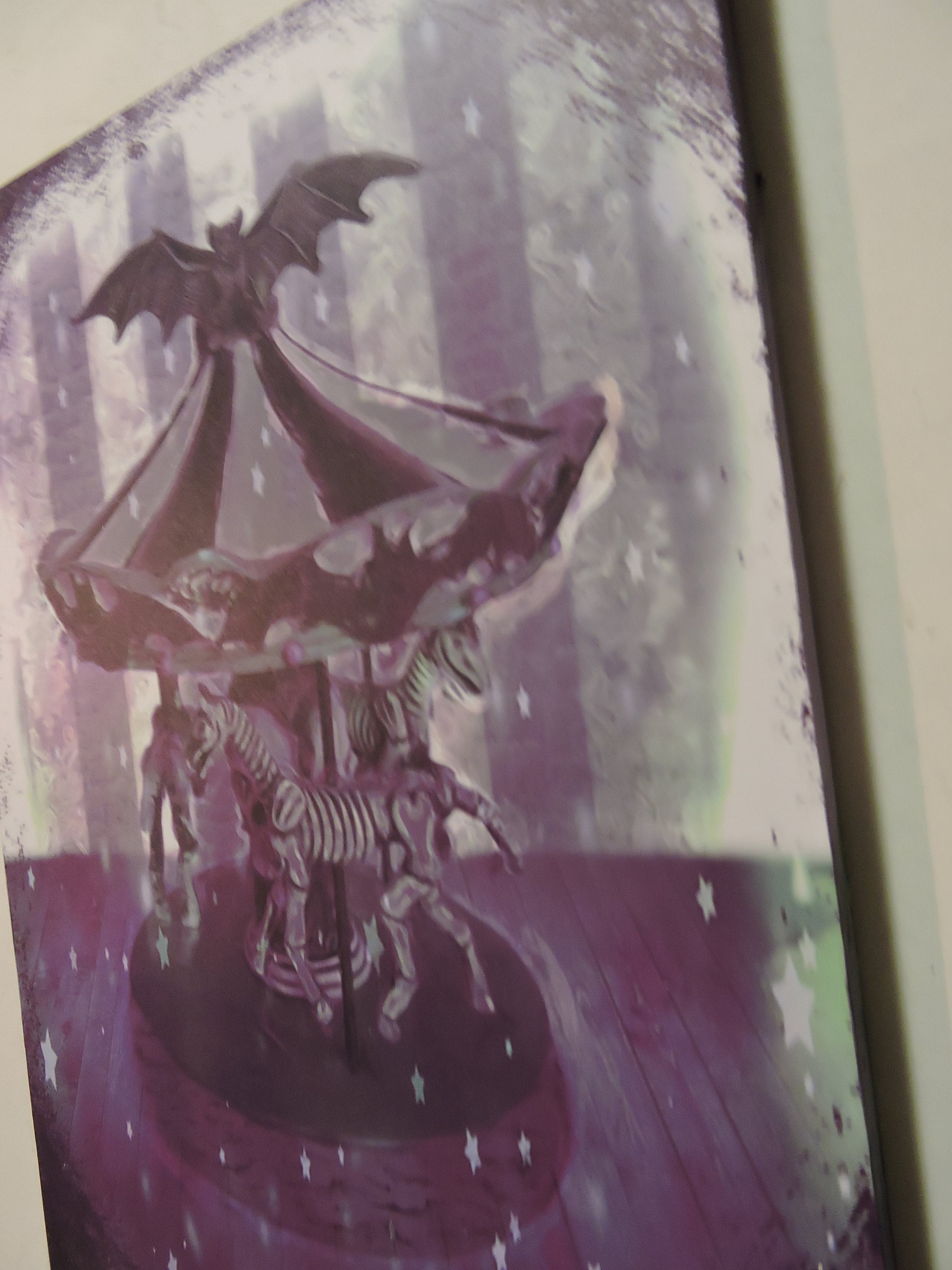 Creepy Carousel Skeleton Horse Circus 1900 Bat Mix media Fine | Etsy