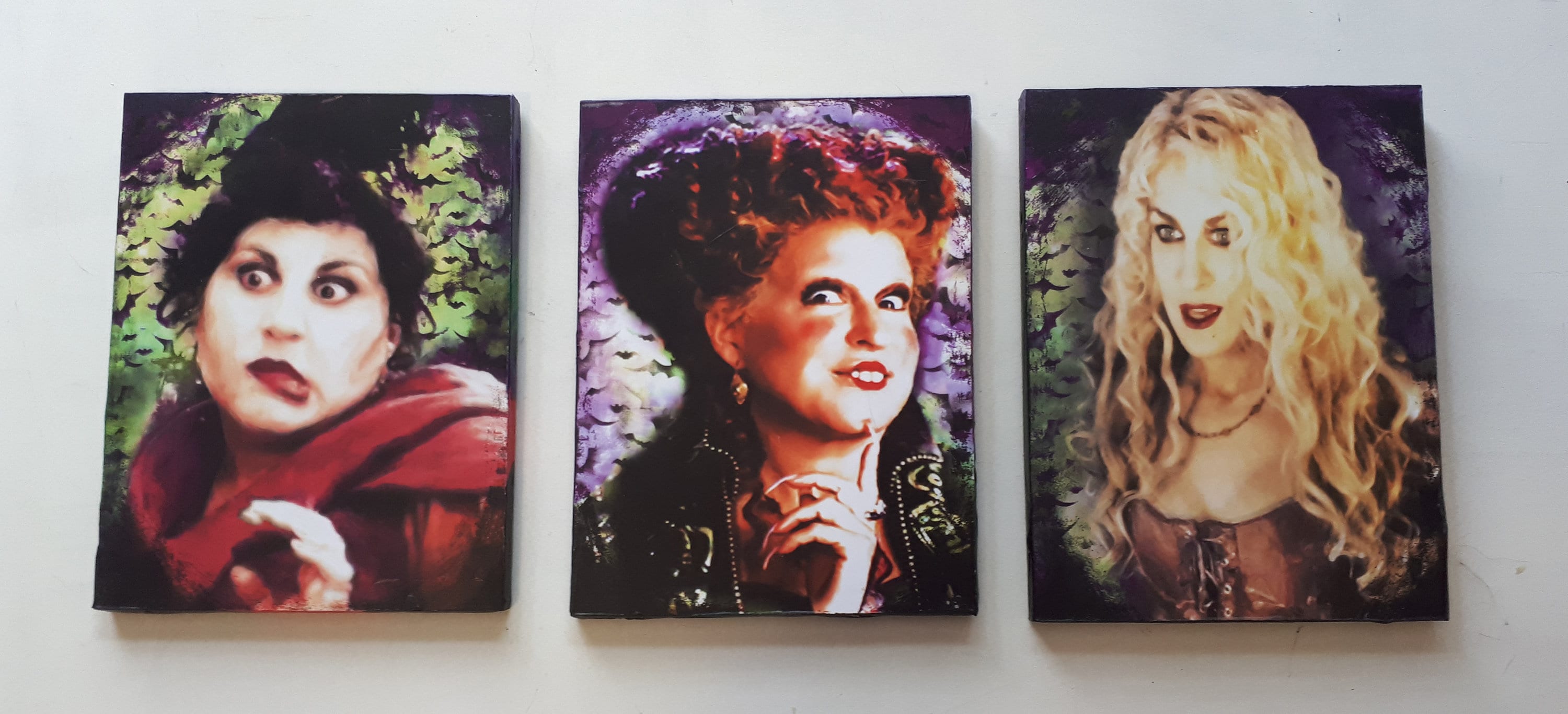 Set of 3 Pictures Hocus Pocus Painting Art Fantasy Comedy | Etsy