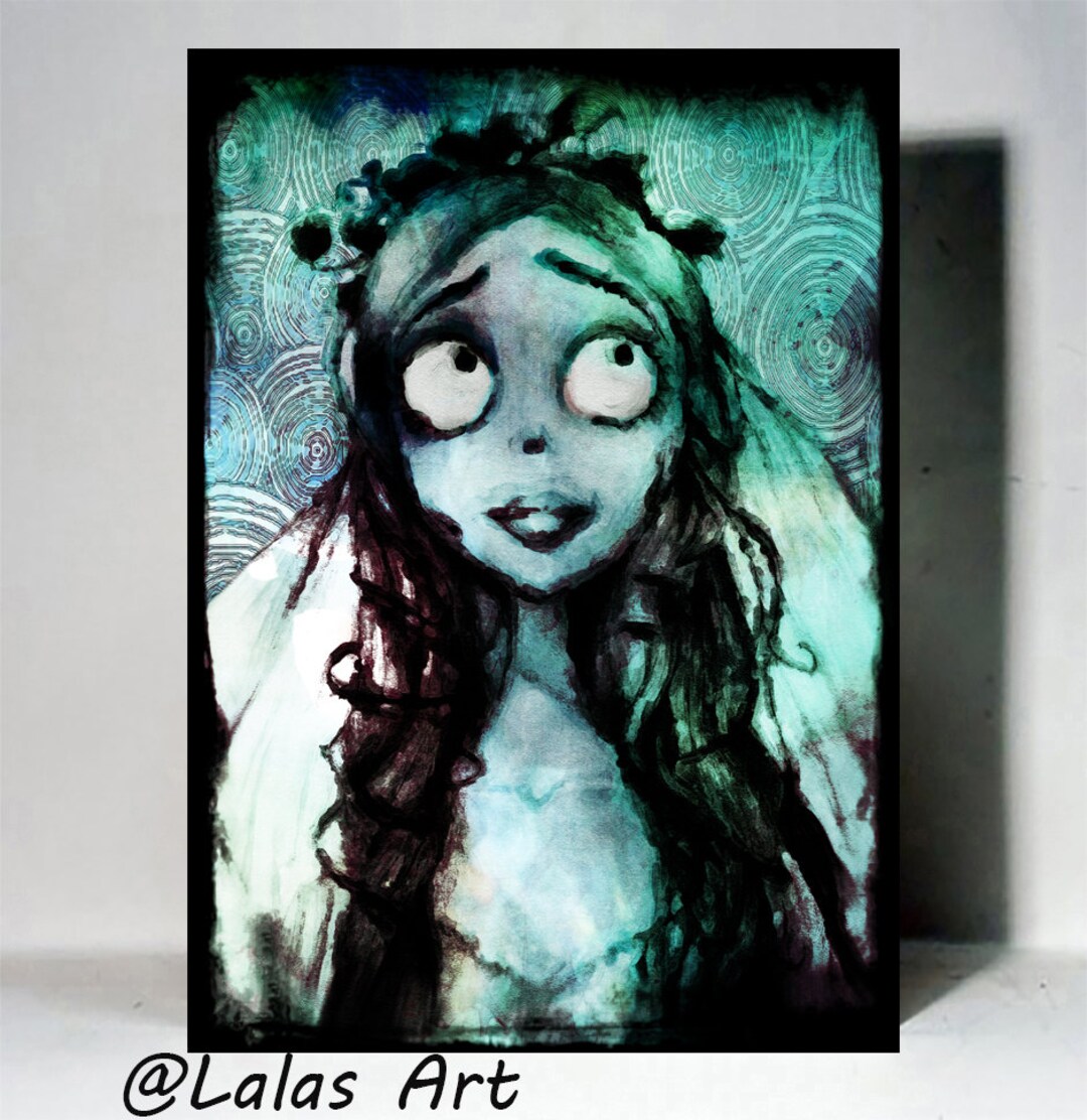 Unique Watercolor Painting of Emily the Corpse Bride Mix Media Fine ...