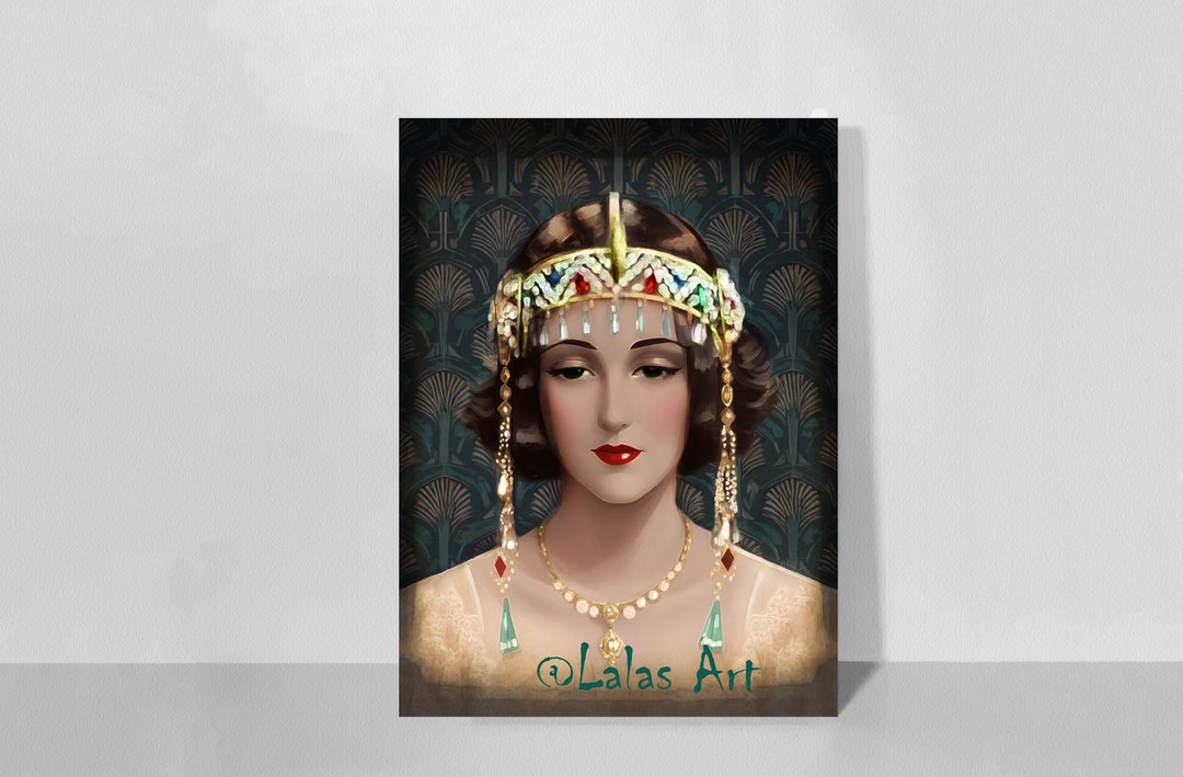 Vintage Art Picture - Flapper Girl - Portrait - Illustration - Romantic ...