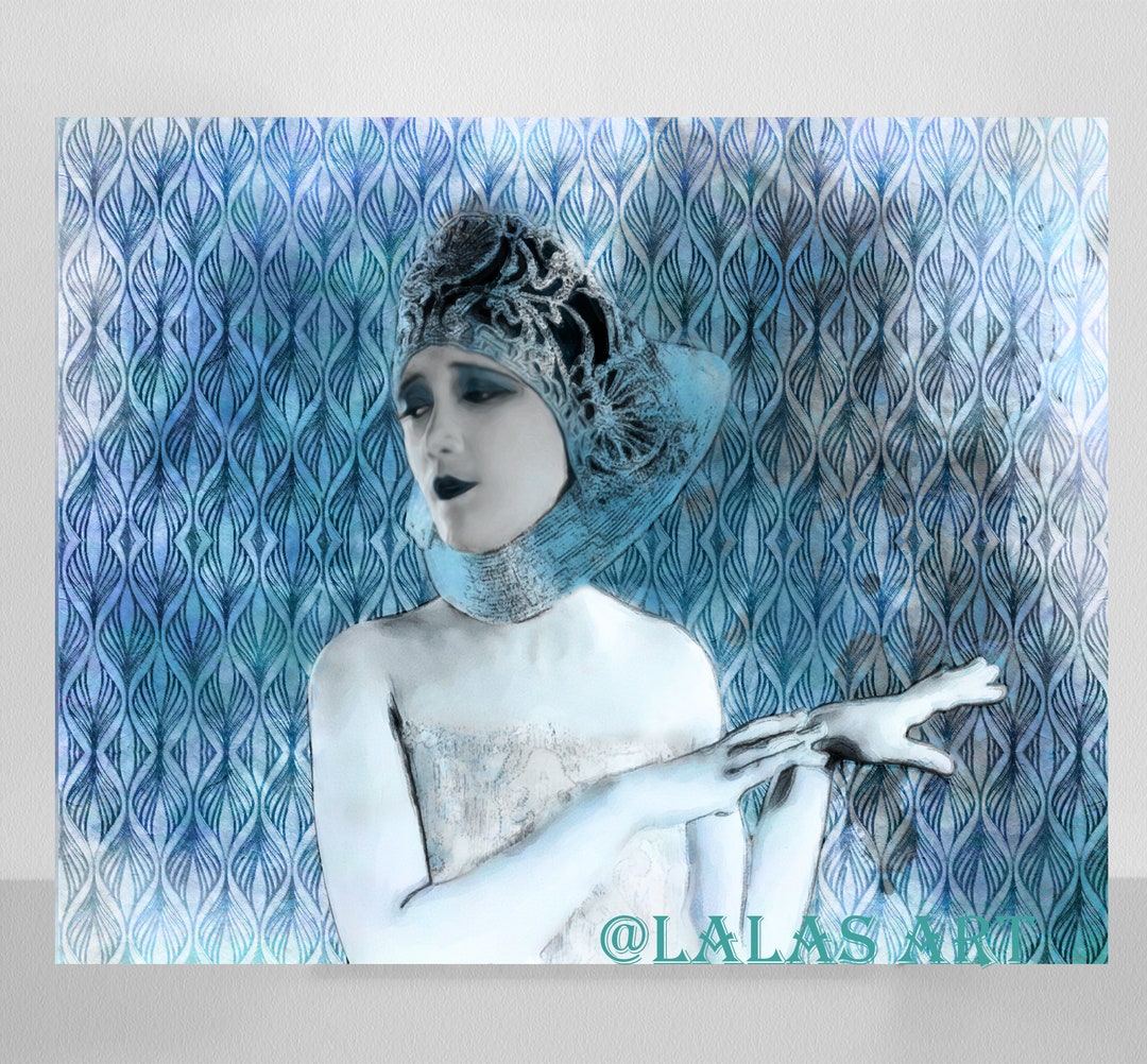 Portrait of Jetta Goudal - Vintage Style - Retro Art - Painting Mix ...