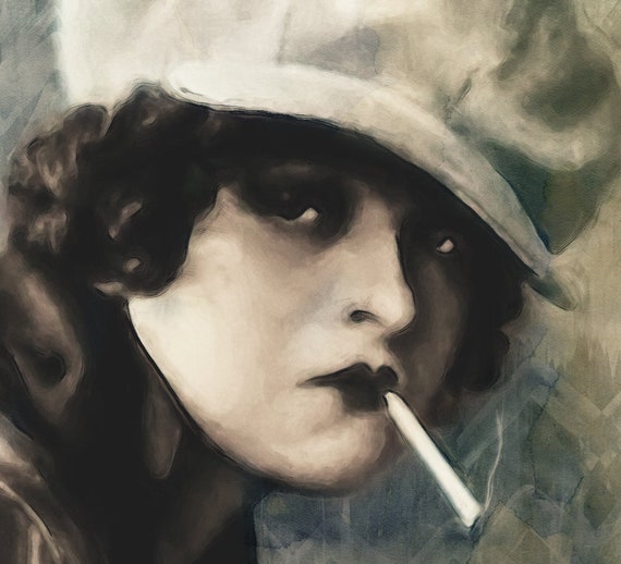 Flapper Smoking Art