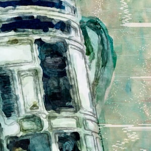 Retro Vintage Style Art R2-D2 Drawing Painting Movie Classic Film Home ...