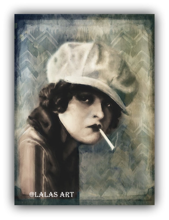 Flapper Smoking Art